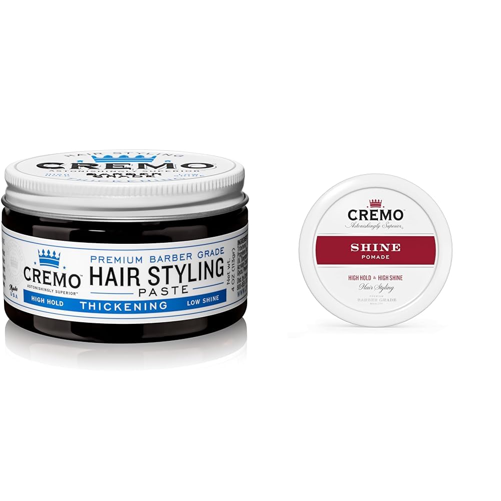 Amazon.com : Cremo Premium Barber Grade Hair Styling Thickening Paste, High Hold, Low Shine, 4 ...
