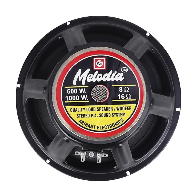 MELODIA Professional 10 Inch Woofer Speaker, 600W-1000W, 8-16 Ohm ...