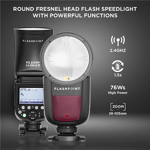 Flashpoint Zoom Li-on X R2 TTL Round Head On Camera Flash for Canon EOS ...