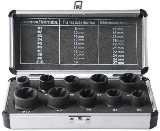 10 PCS Nut Remover Impact Nut Extractor Set, Bolt Extractor Socket ...