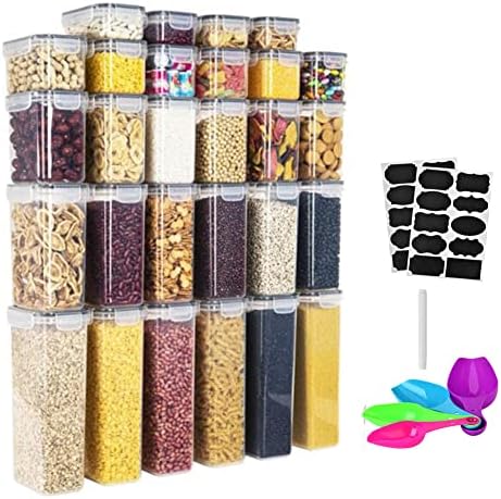 Queta 15Pcs Airtight Food Storage Container Set Plastic Kitchen ...