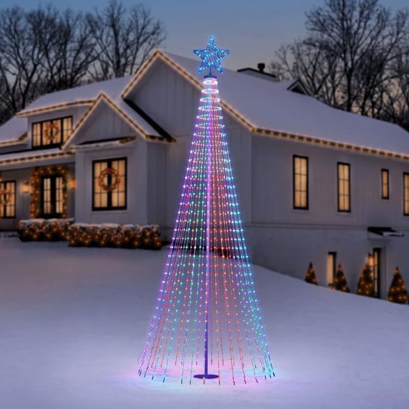 Amazon.com: 12' Pre-Lit Multicolor Lightshow Tree with 1,065 RGB LED ...