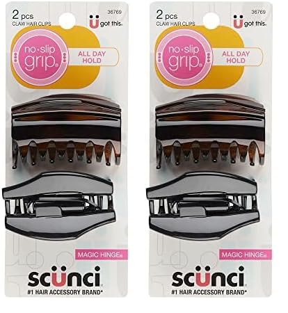 Amazon.com : Scunci by Conair No-Slip Grip All Day Hold, Magic Hinge ...