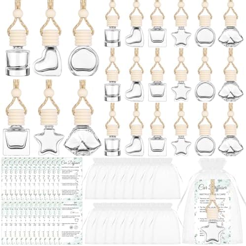 Amazon.com: Youdaju 48 Sets Hanging Car Air Freshener Diffuser Bottles ...