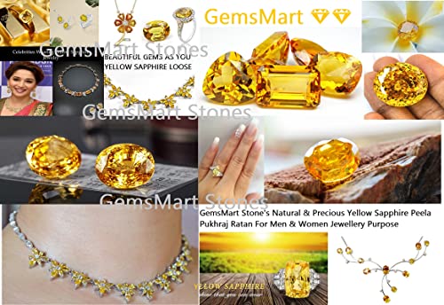 GemsMart Srilankan Yellow Sapphire Gemstone Original Pushkaraj Stone ...