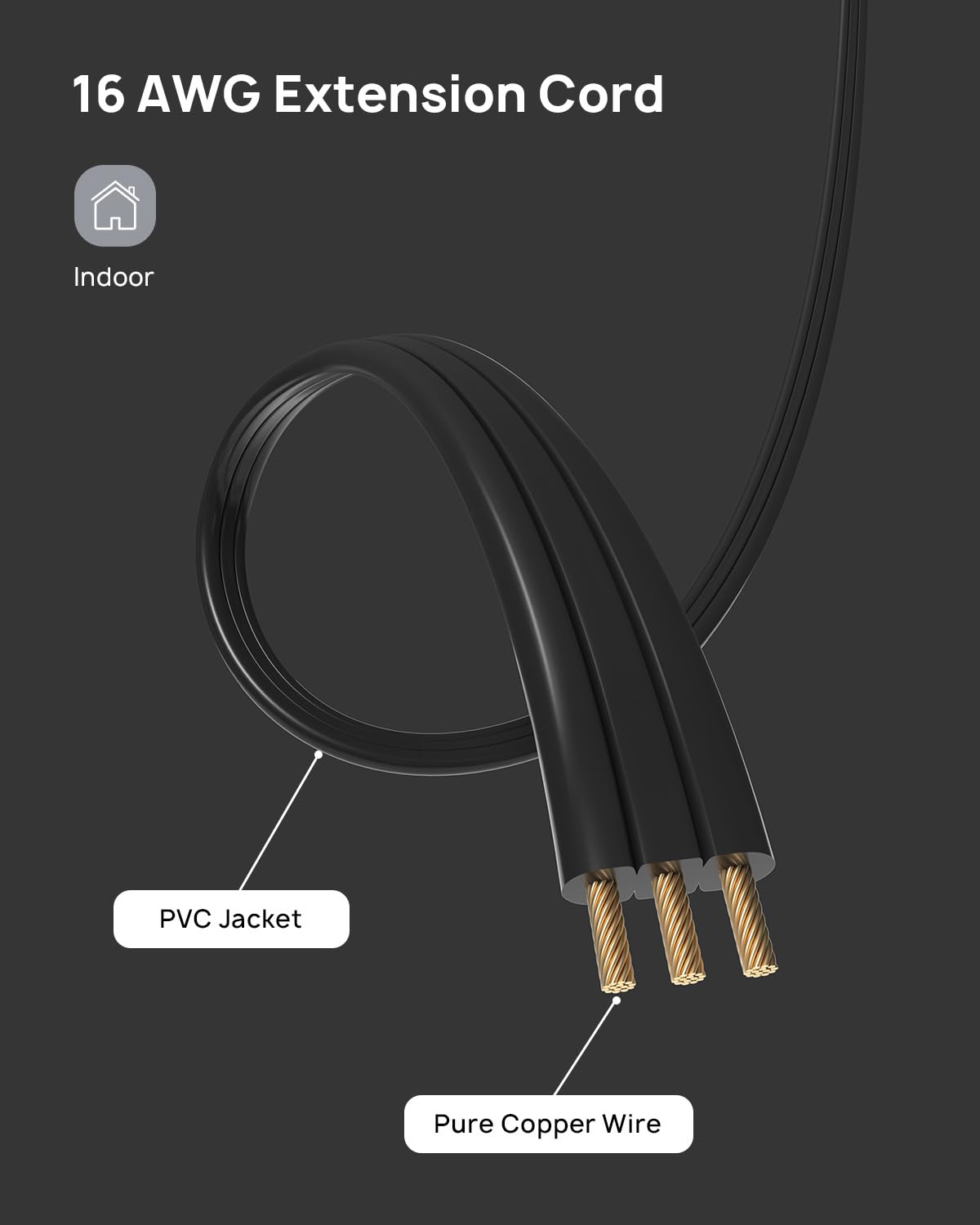 Snapklik.com : TROND Short Flat Extension Cord 1.5ft - Left Angled Flat ...