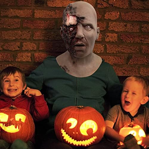 Amazon.com: Bulex Halloween Scary Scar Bald Head Mask Latex Horror ...