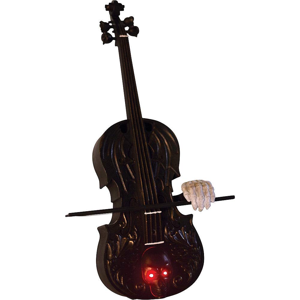Gemmy Industries Animated Skull Violin with Sound, Eyes Light up and ...
