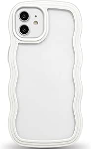 Amazon.com: UEEBAI Wave Frame Clear Case for iPhone 11 6.1 inch, Curly Clear Phone Case, Cute ...