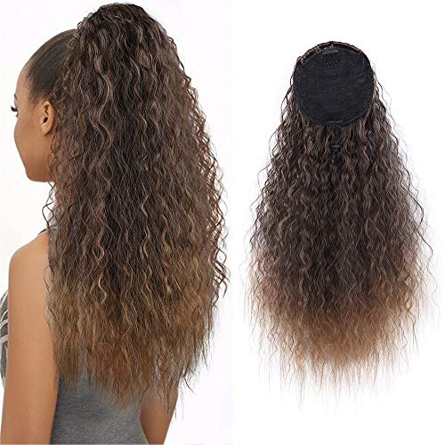 wavy ponytail with drawstring