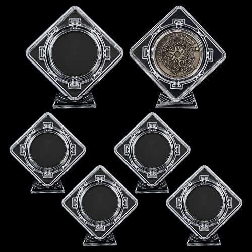 Amazon.com: WEBEEDY 6 Pcs Rotatable Floating Coin Display Cases ...