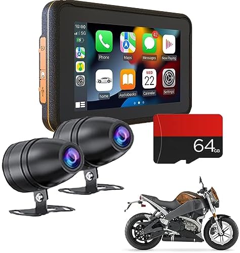 Amazon.com: BELESH Motorcycle CarPlay- 5 inch Touch Screen,Dash Cam ...