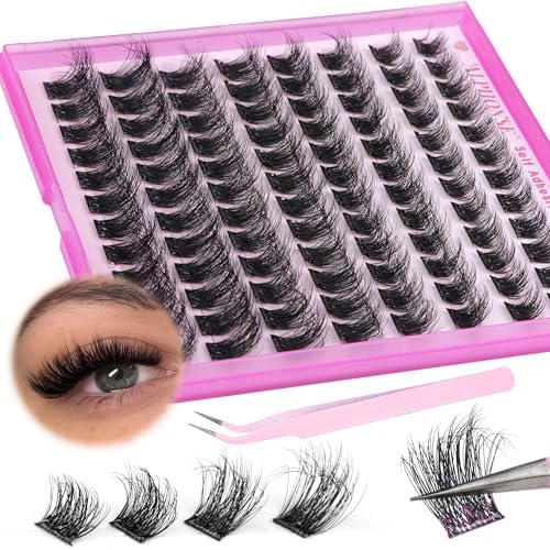 Amazon.com: LASHVIEW Self Adhesive Eyelashes, D Curl Press On Lash ...