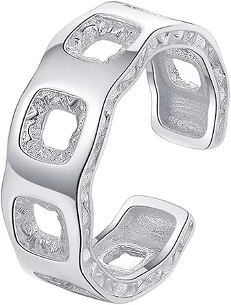 Amazon.co.jp: [REPUGN] S925 スターリングシルバー ヒップホップ パンク レディースリング、ファッション シンプル ...