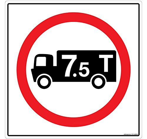 No Goods Vehicles Over 7.5 Tonne, (TR714-600REF-05), Material: 3M ...