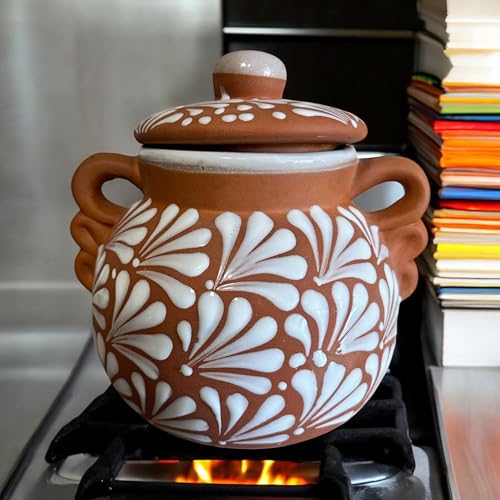 Amazon.com: Handmade olla de barro Clay Bean Pot 3 Quarts – White Small ...