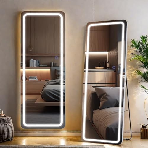 Amazon.com: NeuType Full Length Standing Mirror with LED Lights Large ...