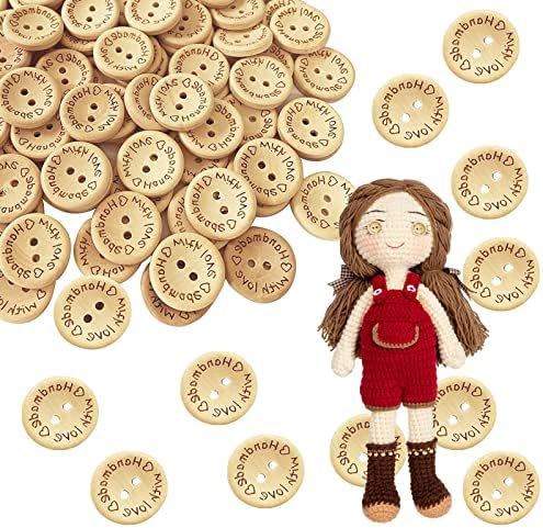 SIYUPU 50PCS Wooden Buttons for Knitting, Buttons for Baby Cardigans ...