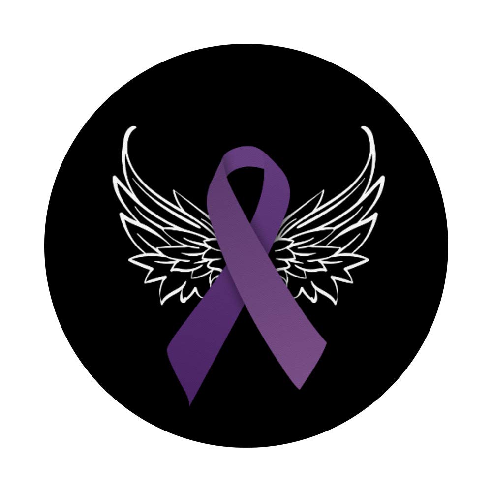 Purple Ribbon With Angel Wings