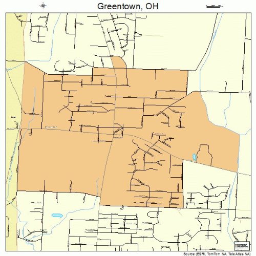 Large Street & Road Map of Greentown, Ohio OH - Printed poster size ...