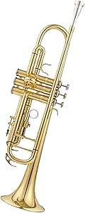 Amazon.co.jp: Trumpet B Flat Standard Student Bb Key Brass Gold Lacquer ...