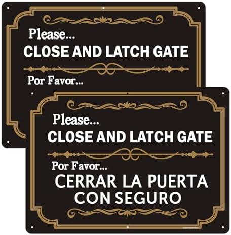 Amazon.com: 4 Pack Keep Gate Closed Sign, 12"x 3" - .040 Aluminum Sign ...