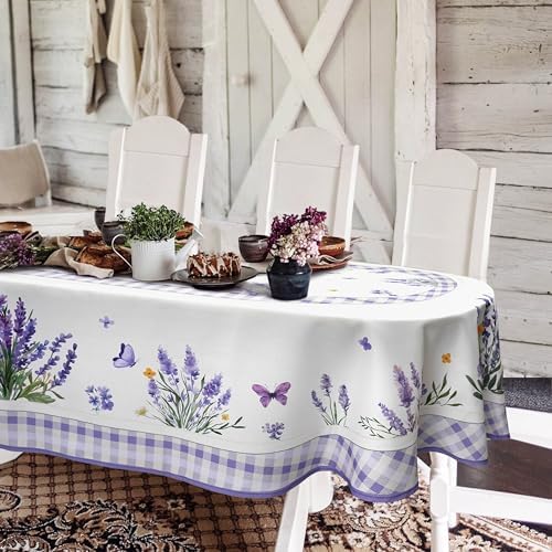 Amazon.com: Rustic Oval Tablecloth 60x84 Inch,Blue and White Country ...