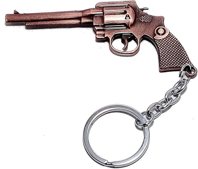 M R ENTERPRISES Gun Pistol Shaped Metal Gun Keychain Punk Spike Gun ...