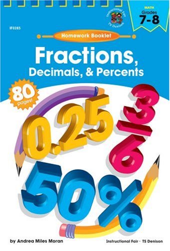 Fractions, Decimals and Percents Homework Booklet, Grades 7 - 8: Miles ...