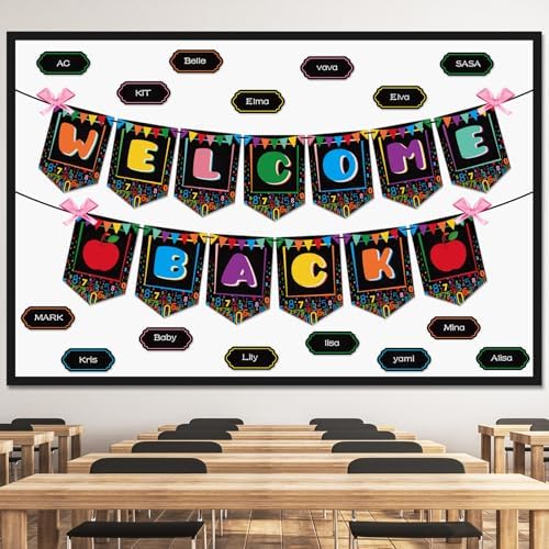 Amazon.com: Blulu Welcome Back Banner Classroom Decoration Back to ...