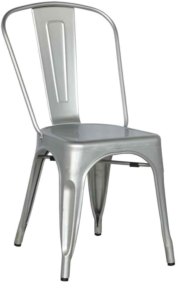 Amazon.com - Chintaly Imports Galvanized Steel Side Chair with 5 ...