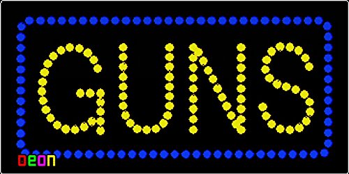 Amazon.com: 12"x24" Neon by Deon Guns LED Sign with Border w/Flashing ...