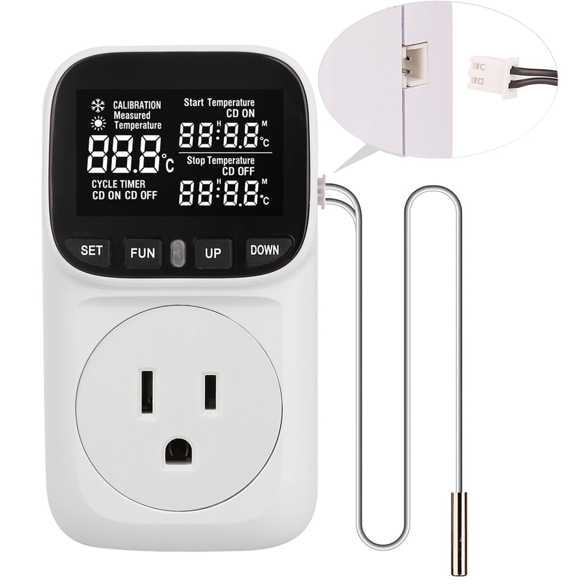Digital Temperature Controlled Outlet Thermostat Outlet Plug Socket ...