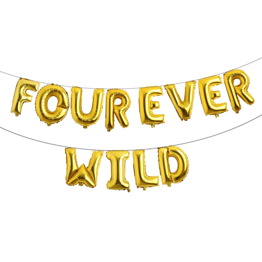 Amazon.com: FOUR EVER WILD Balloon Forever wild birthday Party 4 ever ...