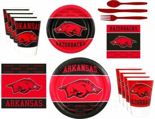 Amazon.com: Westrick Paper Arkansas Razorbacks Party Supplies Pack #2 ...
