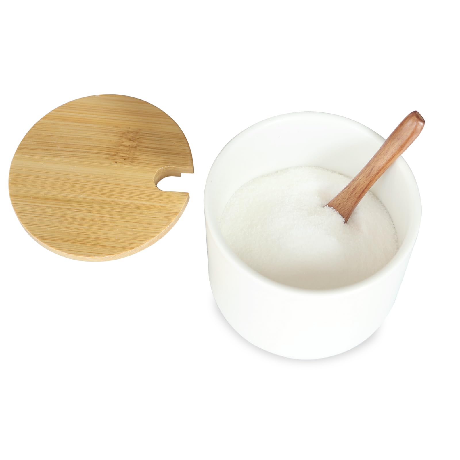 Amazon.com: Bealuffe Salt Cellar Ceramic Container with Spoon Lid, Salt ...