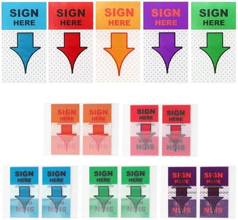 Amazon.com : Nfvjfxz 500pcs Sign Here Stickers, 5 Colors Arrow Labels ...