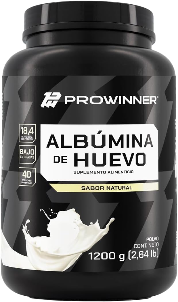PROWINNER | Albumina de Huevo Sabor Natural, Suplemento Alimenticio, 18.4g de Proteína por ...