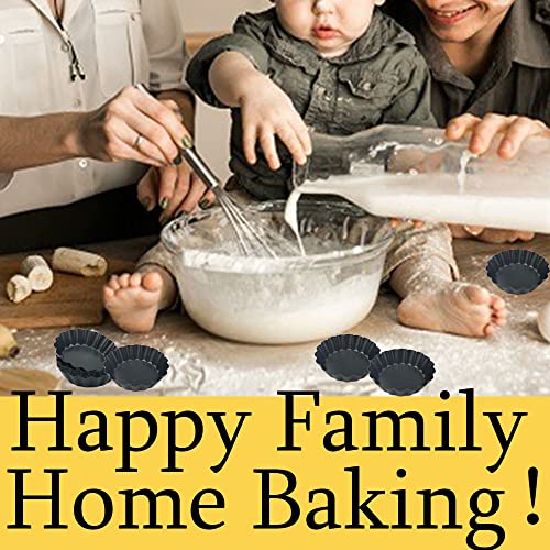 KUAYB 10Pieces Mini Tart Pans 3 Inch Egg Tart Molds with Removable ...