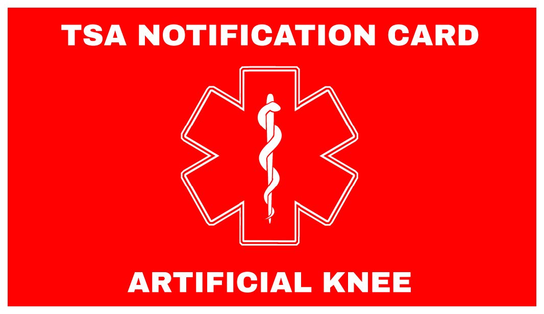 Amazon.com : Artificial Knee TSA Notification Wallet Air Travel Card ...