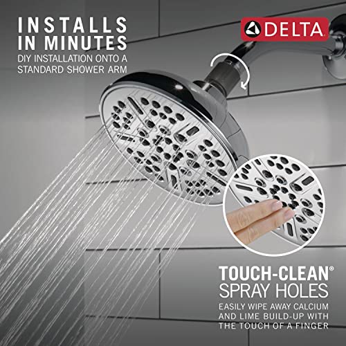 Delta Faucet 8-Spray Touch-Clean Chrome Shower Head, Delta Shower Heads ...