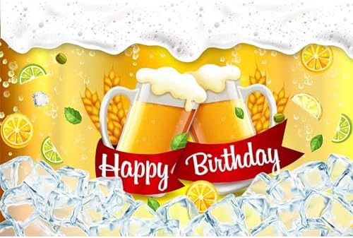 Amazon.com : Baocicco 7x5ft Cheers Beers Birthday Photo Backdrop Lemon ...