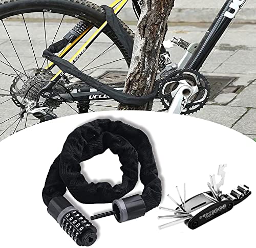 Bicycle Chain Padlock Long Heavy Duty 5 Digit Codes 100,000 High ...