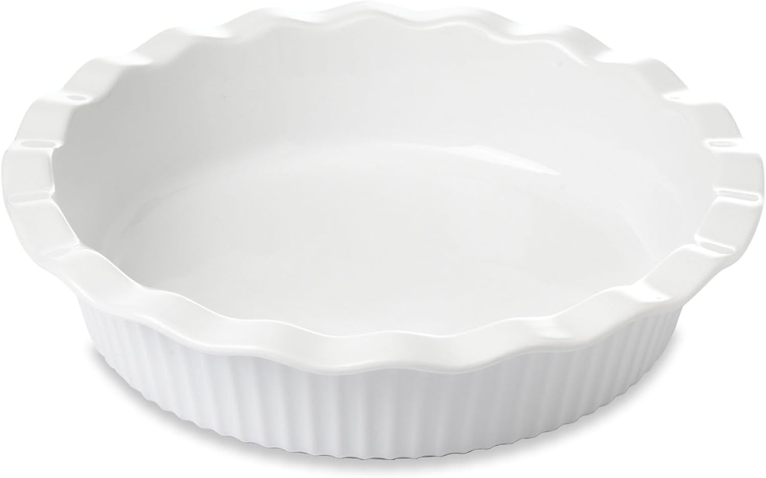 Amazon.com: Miicol White Ceramic Pie Pan, 50 oz Ripple Edge Deep Baking ...