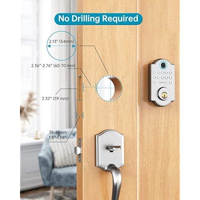 Buy Front Door Lock Set, HEANTLE Smart Locks for Front Door with Handle ...