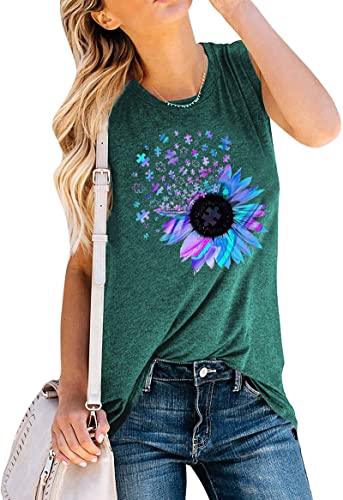 Bealatt Women's Sunflower Graphic Shirts Sunflower Pattern Print Tank ...