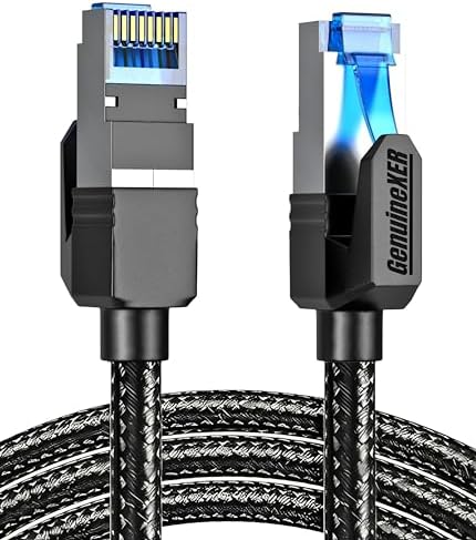 FEDUS Cat8 Ethernet Cable,3 Mtr 9.8Ft Braided Lan Cable Heavy Duty 5G ...