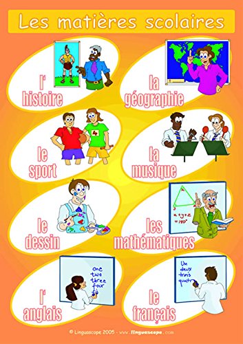 French Poster ("Les Matieres Scolaires"): Amazon.co.uk: Derone ...