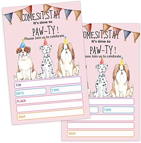 Amazon.com : Misaidou Dog Birthday Invitations with Envelopes ...