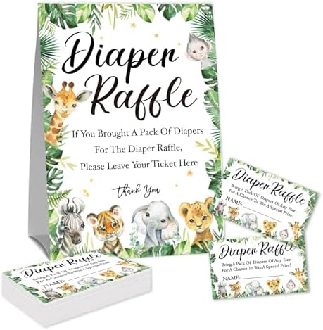 Amazon.com: Diaper Raffle Baby Shower Party Game Cards Kit(1 Standing ...